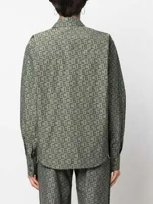 Gcds Crystal-chain Monogram Shirt