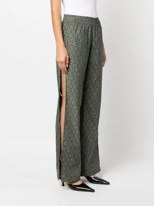 Gcds Open-leg Monogram Trousers