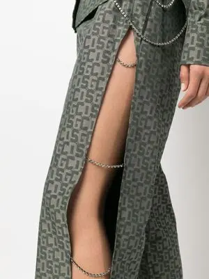 Gcds Open-leg Monogram Trousers