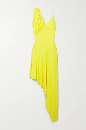 Stella McCartney Asymmetric Draped Jersey Dress - Yellow
