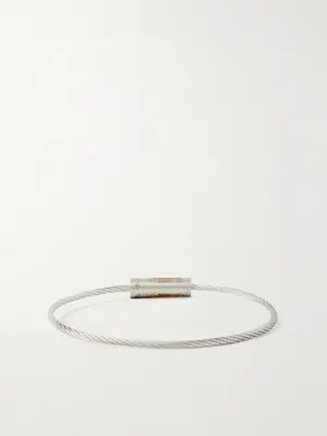 Le Gramme Brushed Sterling Titanium And -karat Gold Bracelet - Silver