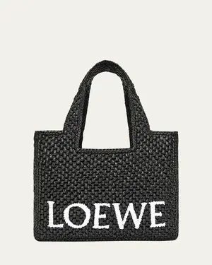 Loewe X Paula's Ibiza Small Raffia Tote Bag - Black