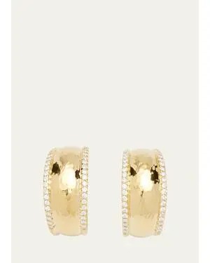 Ippolita 18k Stardust Goddess Hammered Huggie Earrings - Gold