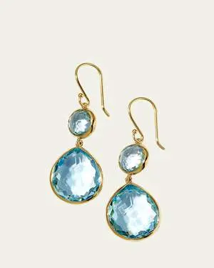 Ippolita Rock Candy Teardrop Earrings In 18k Gold - Blue Topaz