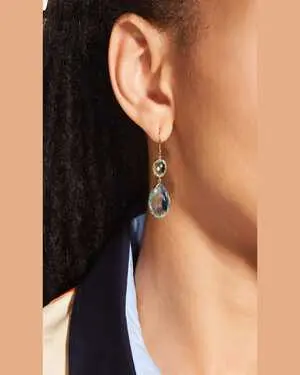 Ippolita Rock Candy Teardrop Earrings In 18k Gold - Blue Topaz