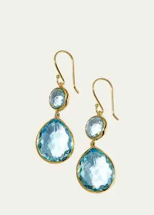 Ippolita Rock Candy Teardrop Earrings In 18k Gold - Blue Topaz