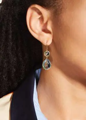 Ippolita Rock Candy Teardrop Earrings In 18k Gold - Blue Topaz