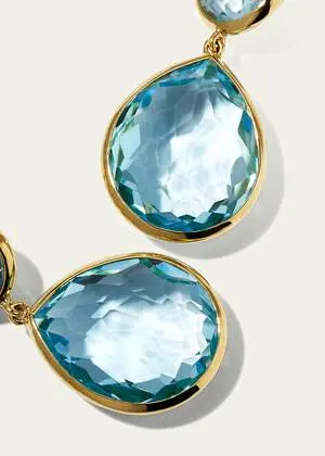Ippolita Rock Candy Teardrop Earrings In 18k Gold - Blue Topaz