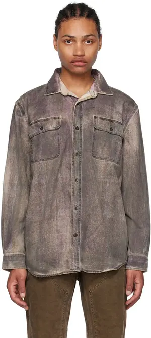 NOTSONORMAL NotSoNormal Taupe Sprayed Shirt - Dark Gull