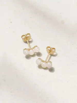 Mateo Trio 14-karat Pearl Earrings - Gold