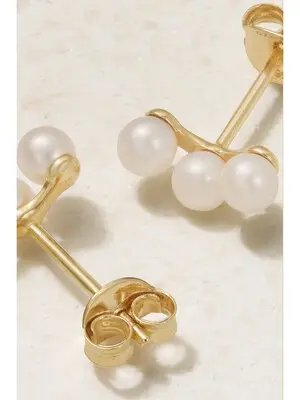 Mateo Trio 14-karat Pearl Earrings
