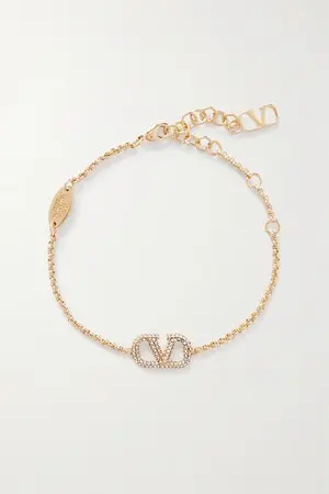 Valentino Garavani Vlogo Swarovski Crystal Bracelet - Gold