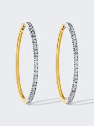 Delfina Delettrez 1987 Loop Earrings - 18k White And Yellow Gold