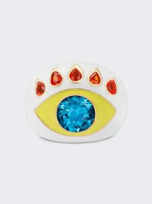 NEVERNOT Show N Tell Ready To See You Ring - 18k Gold And Blue Topaz