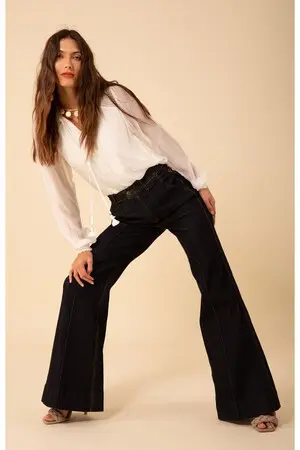 Hale Bob Blake Flare Leg Trouser - Black
