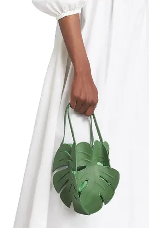 Staud Palm Leather Tote - Leaf
