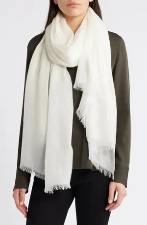 Vince Lightweight Cashmere Scarf Off White
