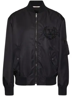 Valentino Garavani Sequin-embellished Zip-up Bomber Jacket