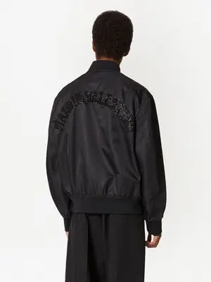 Valentino Garavani Sequin-embellished Zip-up Bomber Jacket