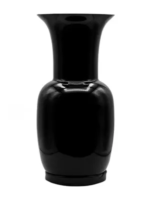 VENINI Opalino Glass Vase - Black