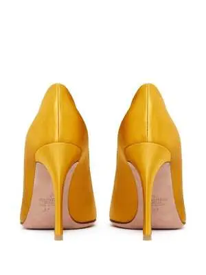 Valentino Garavani 100mm One Stud Satin Pumps - Yellow