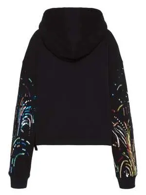 Valentino Garavani Sequin Embellished Cotton Hoodie