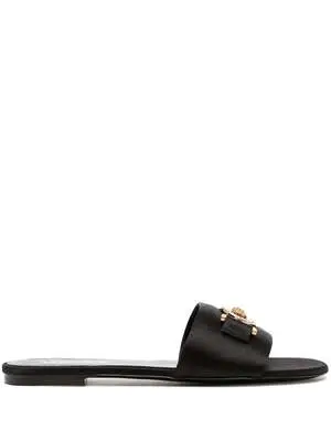Versace Medusa '95 Satin Flat Sandals - Black