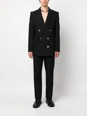 Balmain Double-breasted Cotton Blazer - Black