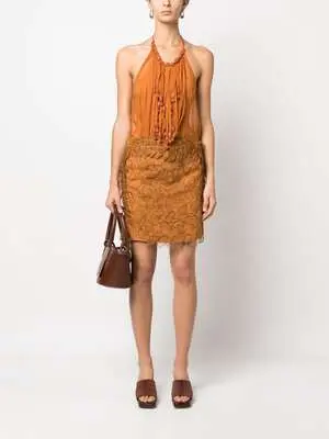 Alberta Ferretti Floral-lace Mini Skirt