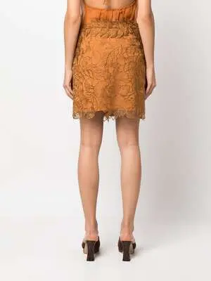 Alberta Ferretti Floral-lace Mini Skirt