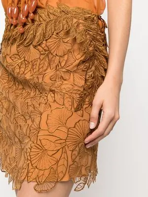 Alberta Ferretti Floral-lace Mini Skirt