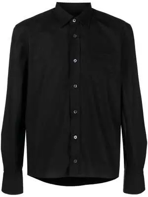 Raf Simons Logo-patch Long-sleeve Cotton Shirt