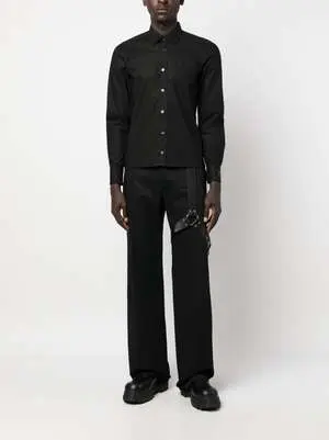Raf Simons Logo-patch Long-sleeve Cotton Shirt