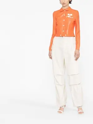 COURREGES Re-edition Vinyl Logo Jacket - Orange