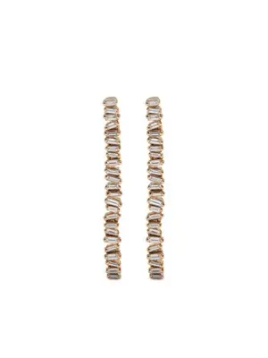 SUZANNE KALAN 18kt Rose Baby Tennis Diamond Earrings - Gold