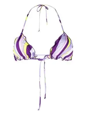 MC2 SAINT BARTH Striped Triangle Bikini Top