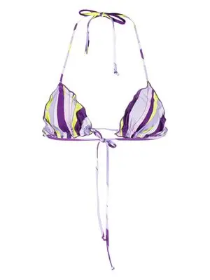 MC2 SAINT BARTH Striped Triangle Bikini Top