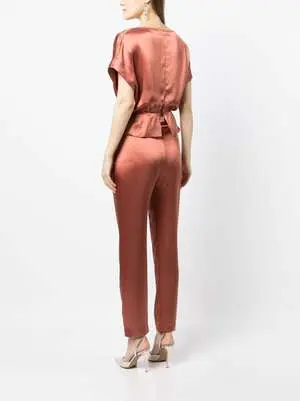 Michelle Mason Open-neck Top - Brown