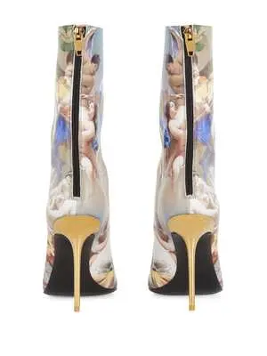 Balmain Graphic-print Ankle Boots