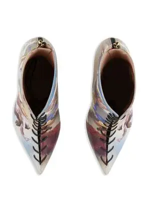 Balmain Graphic-print Ankle Boots