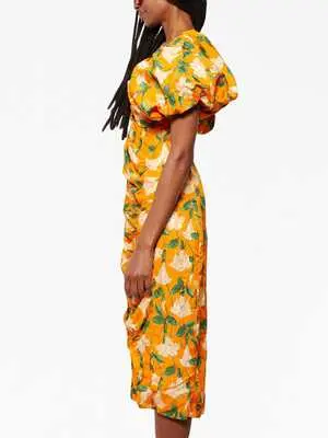 Agua Bendita Floral-print Ruched Dress