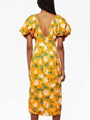 Agua Bendita Floral-print Ruched Dress