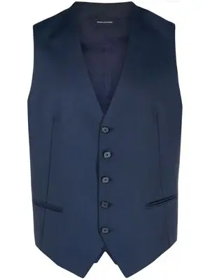 Tagliatore Virgin Wool Waistcoat - Blue