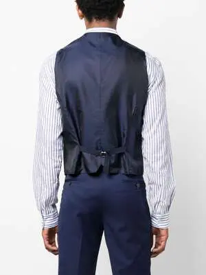 Tagliatore Virgin Wool Waistcoat - Blue