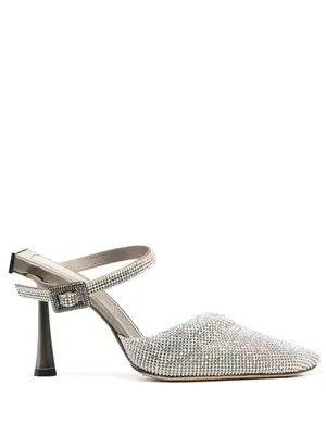 Benedetta Bruzziches Elena 95mm Crystal Mesh Mules