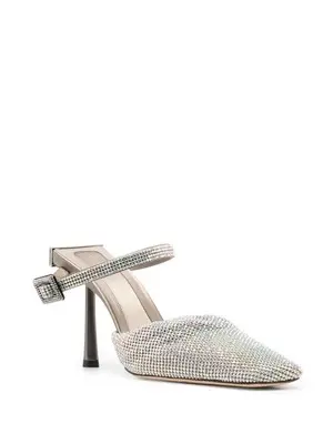 Benedetta Bruzziches Elena 95mm Crystal Mesh Mules