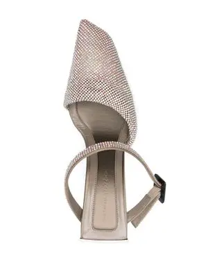 Benedetta Bruzziches Elena 95mm Crystal Mesh Mules