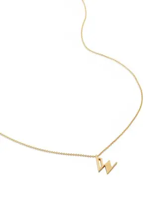 Monica Vinader Alphabet W Pendant Necklace - Gold