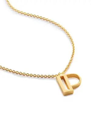 Monica Vinader Alphabet P Pendant Necklace - Gold