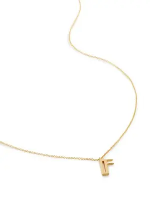 Monica Vinader Alphabet F Pendant Necklace - Gold